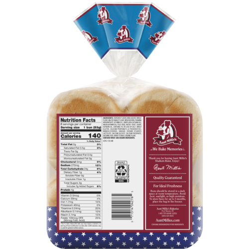 Stadium White Hamburger Buns | Aunt Millie's